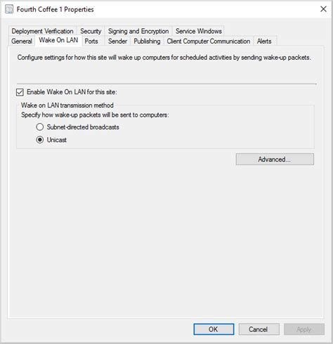 configurar o wake na lan configuration manager microsoft learn
