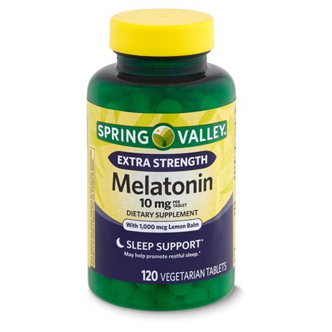 Spring Valley Extra Strength Melatonin Dietary Supplement 10 Mg 120