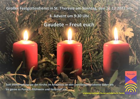 Gaudete Freut Euch Am 11 12 In Sankt Theresia