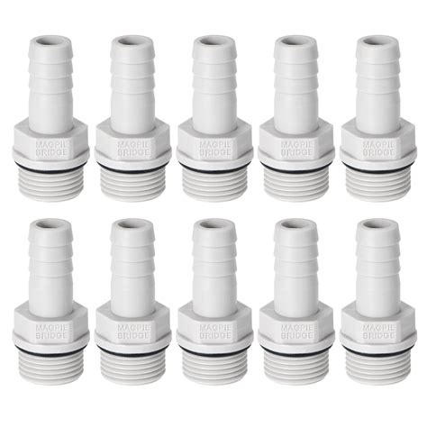 Pvc Barb Hose Fittings Connector Adapter 10mm Or 25 64 Barbed X 3 8 G