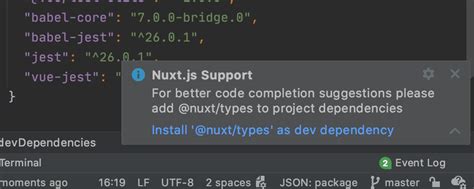 webstorm 2020 2 beta 2 support for nuxt js new intentions for