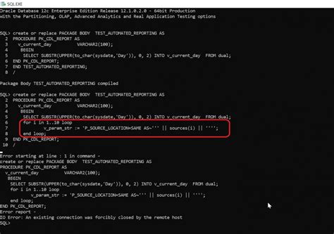 io error an existing connection was forcibly closed by the remote host