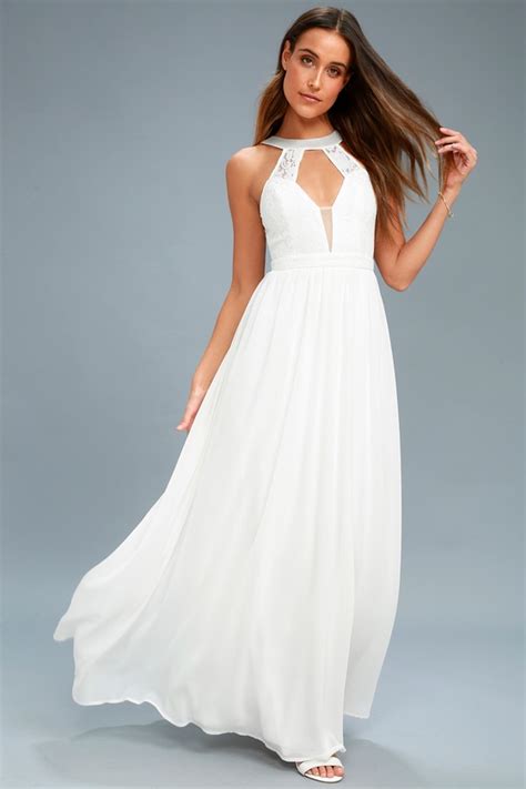 Lovely White Lace Maxi Dress White Lace Gown Formal Maxi Lulus