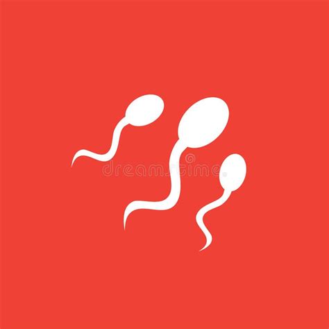Sperm Icon On Red Background Red Flat Style Vector Illustration Stock