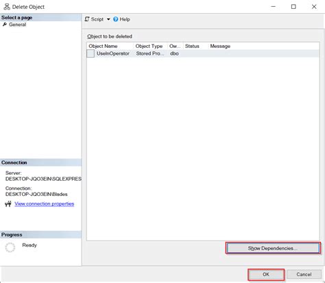 drop stored procedure sql server