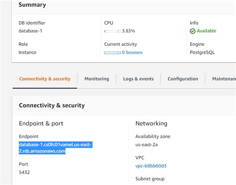 creating a postgresql db on aws and connecting it to