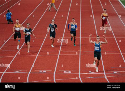Martin Slovakia 16 July 2022 Male Athletes Captured In Motion As