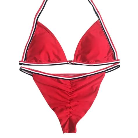 Klv New Sexy Micro Bikinis Women Swimsuit Swimwear Halter Brazilian