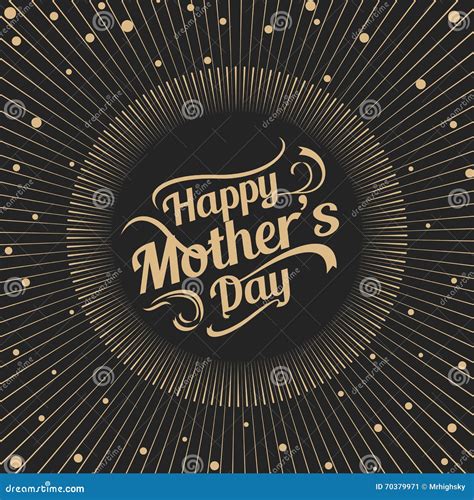 Gold Retro Mother S Day Design Stock Vector Illustration Of Lettering