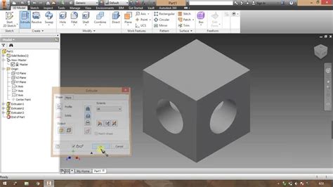 extrude autodesk inventor youtube