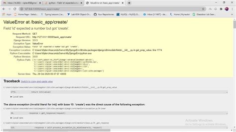 python field id expected a number but got create stack overflow