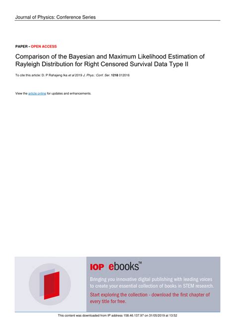 pdf comparison of the bayesian and maximum likelihood estimation of