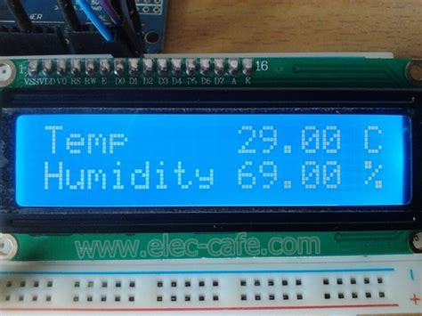 dht11 temperature and humidity with lcd display elec cafe