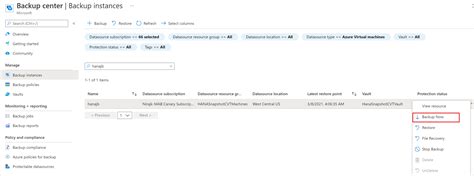 perform actions using backup center azure backup microsoft learn