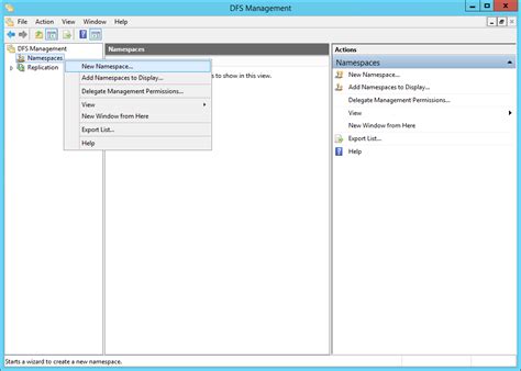 how to configure a distributed file system dfs namespace