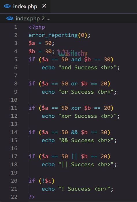 php logical operators logical operators in php wikitechy