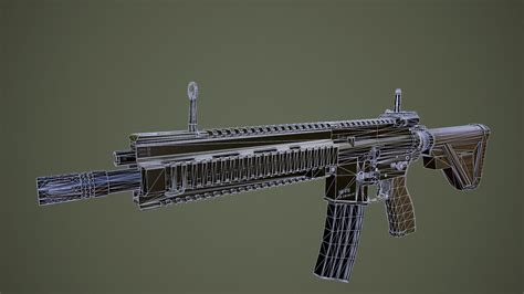 hk416 a5 3d model game ready obj fbx