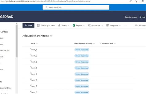 quickly add multiple items in sharepoint list using power automate