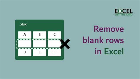 remove blank rows in excel excel off the grid