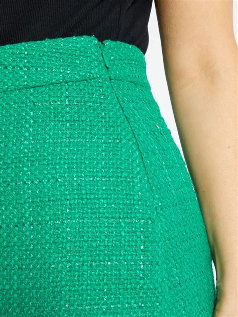 Jupe Courte En Tweed Vert Kiabi 20 00€
