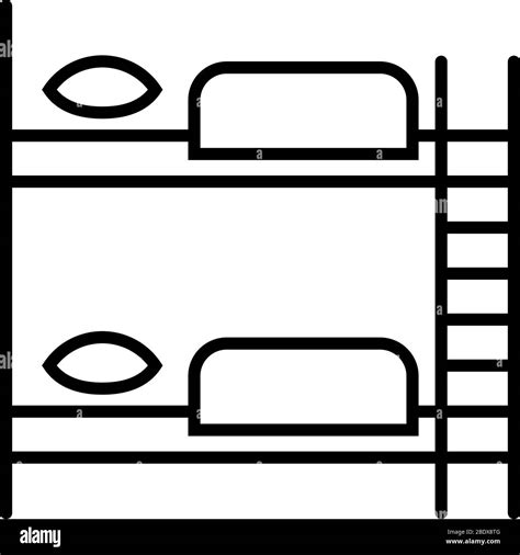 Furniture For Hostel Bunk Bed Linear Icon Stock Vector Image And Art Alamy