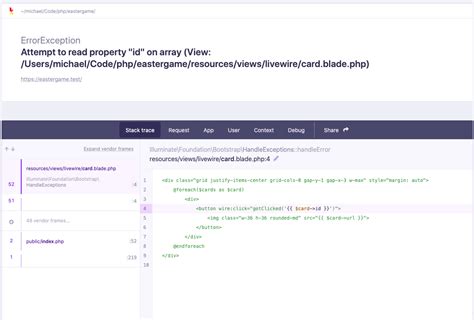 attempt to read property on array new update