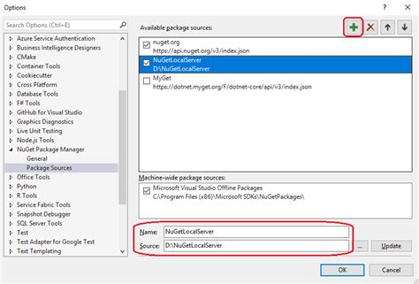 installing nuget package located in local package