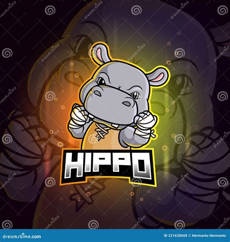 The Hippopotamus Mascot Esport Logo Design Stock Vector Illustration