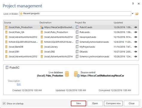 compare sql server database schemas automatically
