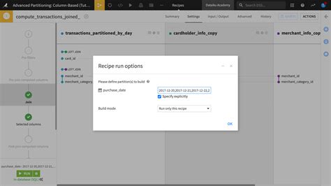tutorial column based partitioning — dataiku knowledge base