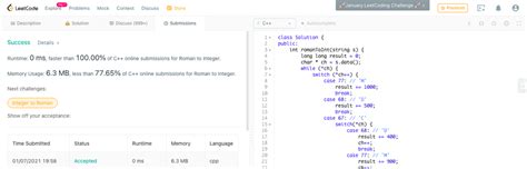 c 0ms faster than 100 00 of c submission 6 3 mb less than 77