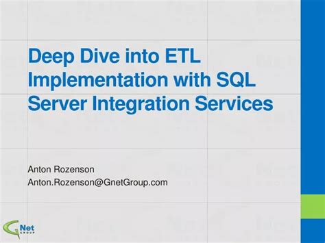 ppt deep dive into etl implementation with sql server integration