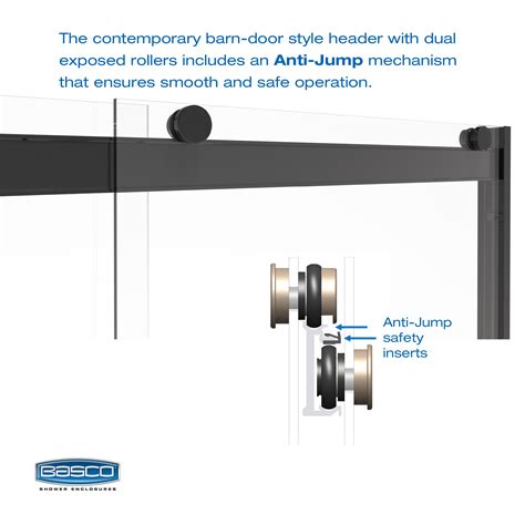 Arelo Semi Frameless 3 8 Inch Glass Sliding Shower Door Basco Shower