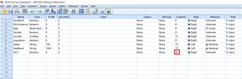 columns and alignment in spss javatpoint