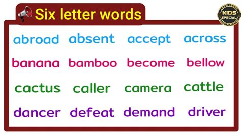 Six Letter Words 6 Letter Words In English A To Z Words In English