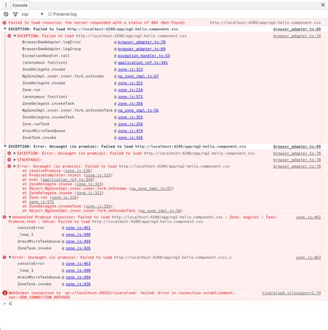 ng serve of a brand new project fails to load just about everything