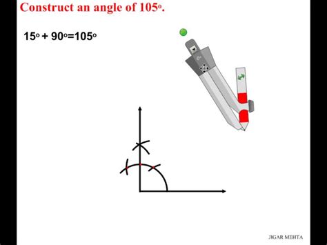 Angle Constructions Using Compass 105 Degrees Youtube
