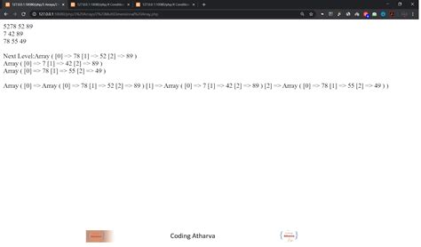 10 program to demonstrate multi dimensional array in php ~ coding atharva