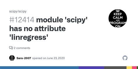 module scipy has no attribute linregress · issue 12414 · scipy