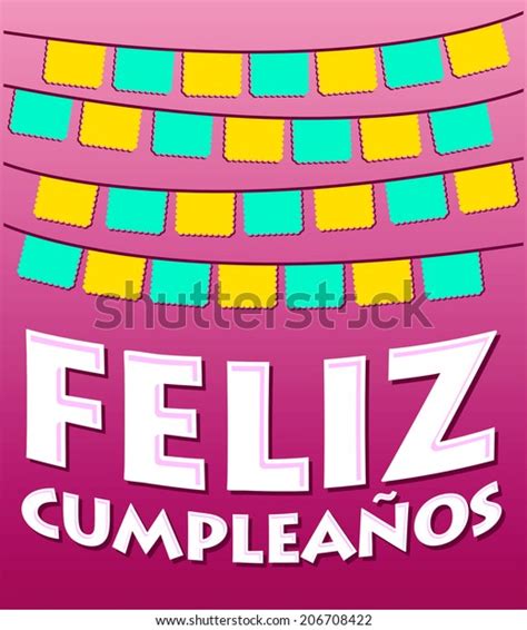 Feliz Cumpleanos Happy Birthday Spanish Text Stock Vector Royalty Free
