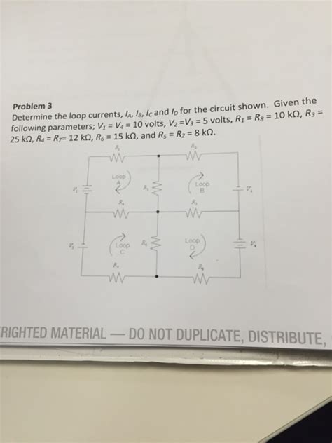solved determine the loop currents i a i b i c and i d