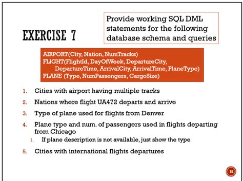 solved provide working sql dml statements for the followi