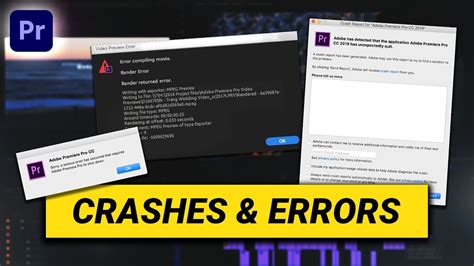 how to fix crashes and errors premiere pro tutorial youtube