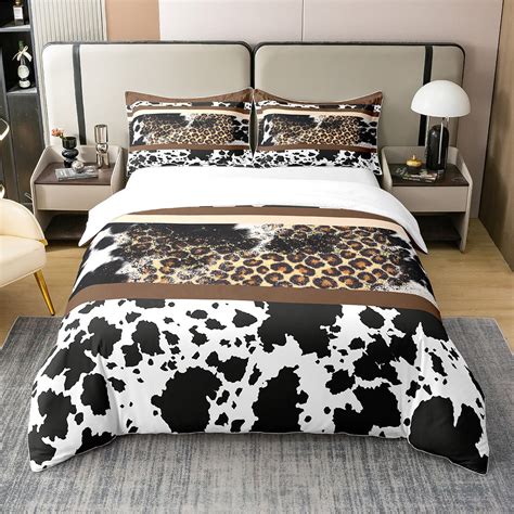 Yst 100 Cotton Western Bedding Sets Full Brown Leopard Print Duvet