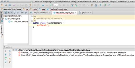 java how to view the list of compile errors in intellij