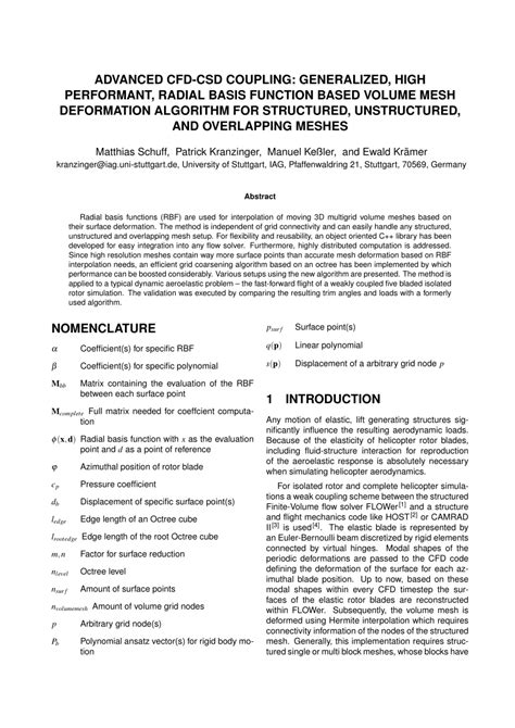 pdf advanced cfd csd coupling generalized high performant radial
