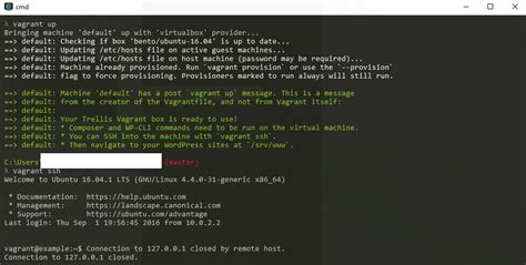 vagrant up ssh error windows 10 trellis roots discourse