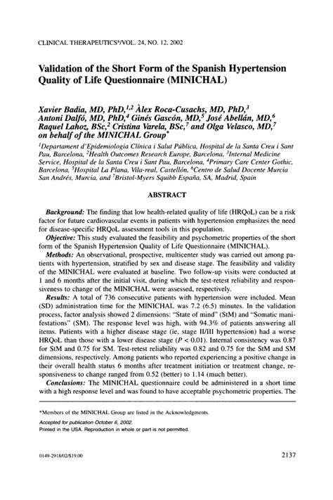 pdf validation of the short form of the spanish