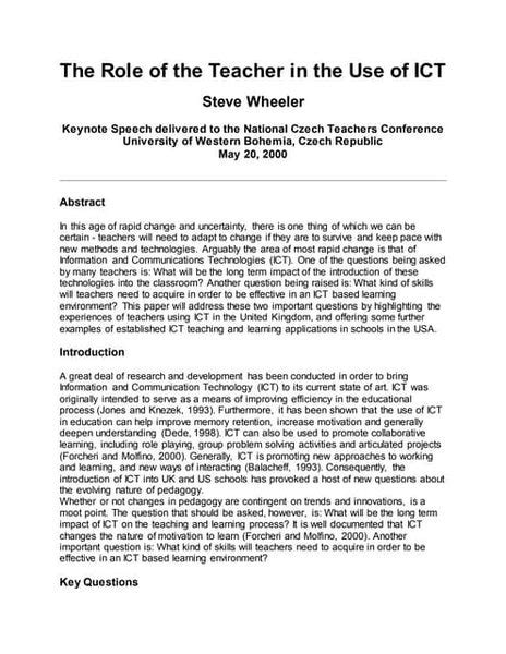 Issues And Challenges In Teaching And Learning Ict