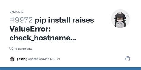 pip install raises valueerror check hostname requires server hostname
